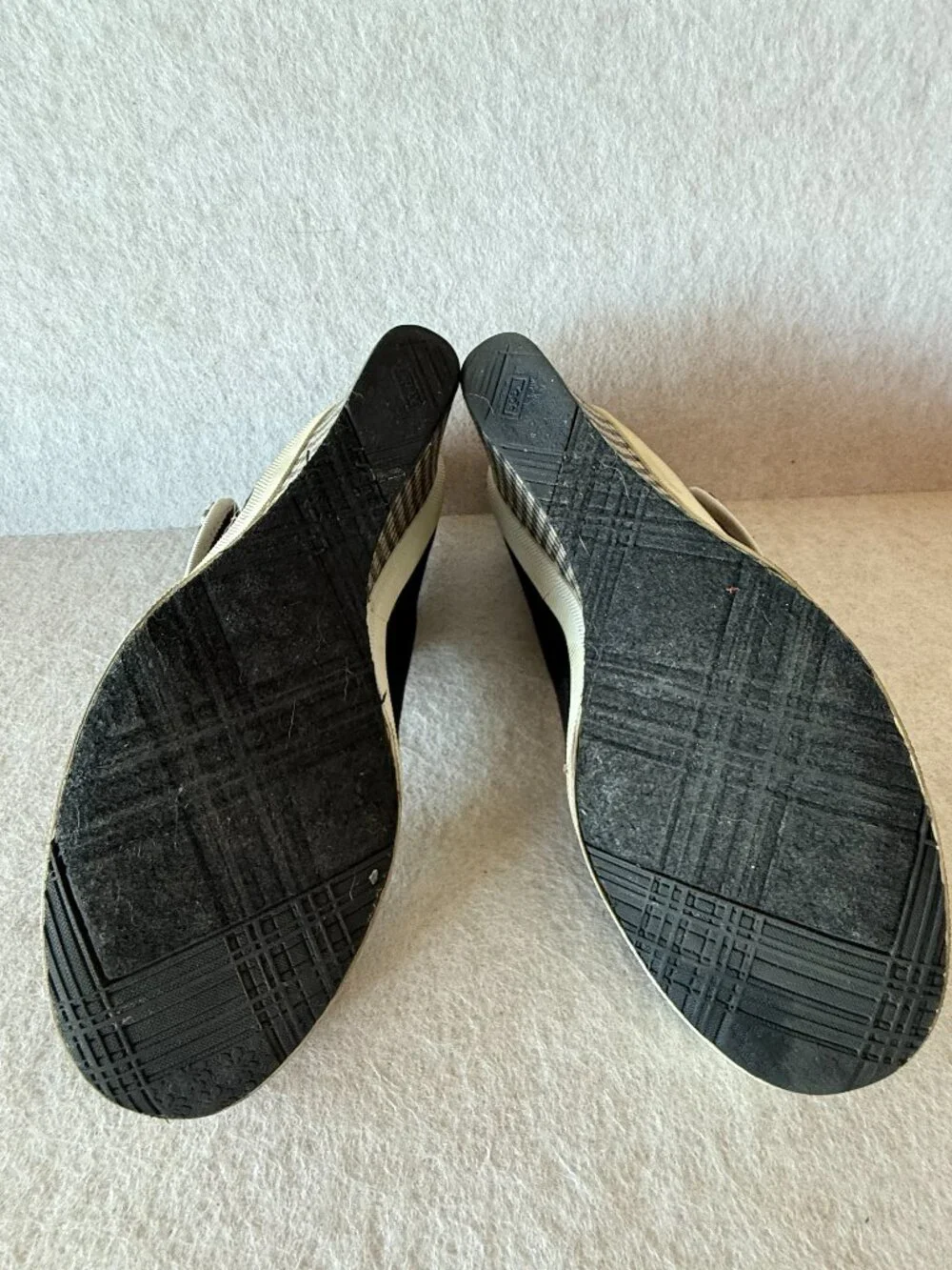 Keds | Shoes | Vintage Keds Gingham Black White Mary Jane Wedge Heels ...